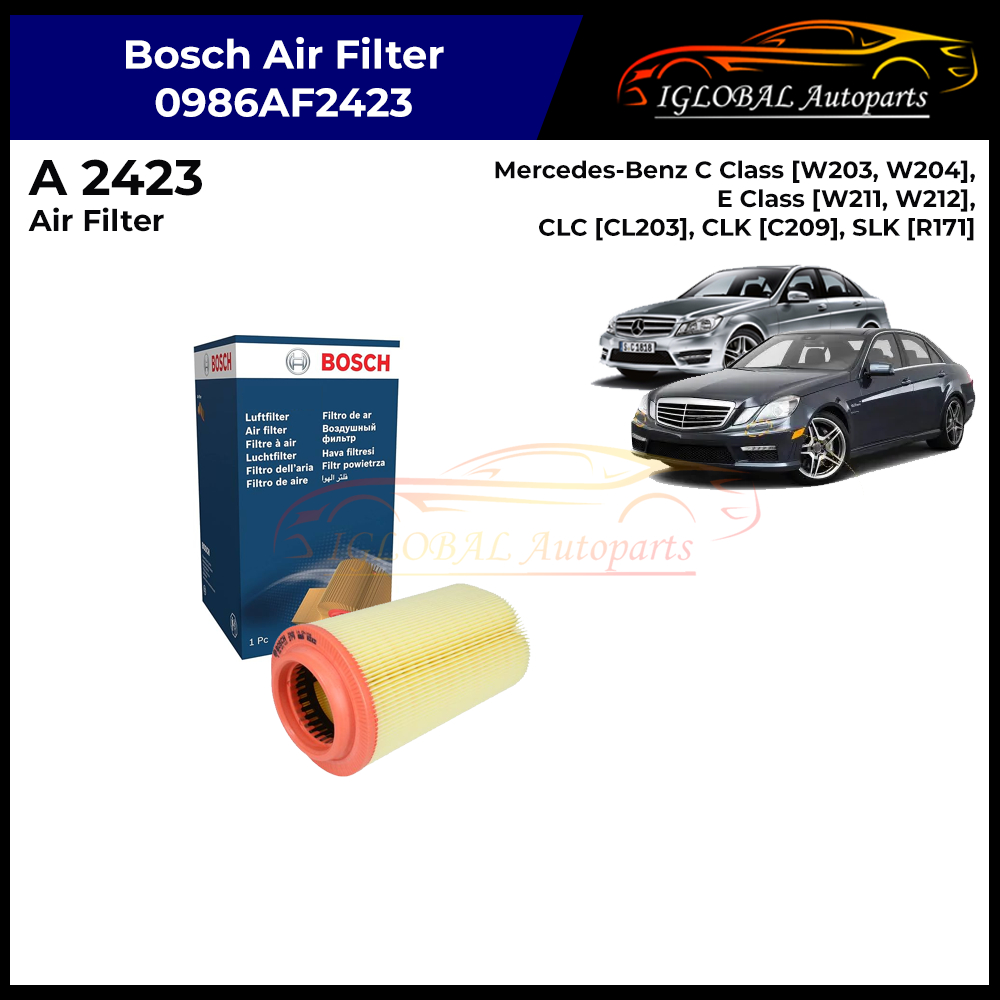 Bosch 0986AF2423 A2423 Air Filter for Mercedes-Benz C Class W203 W204 ...
