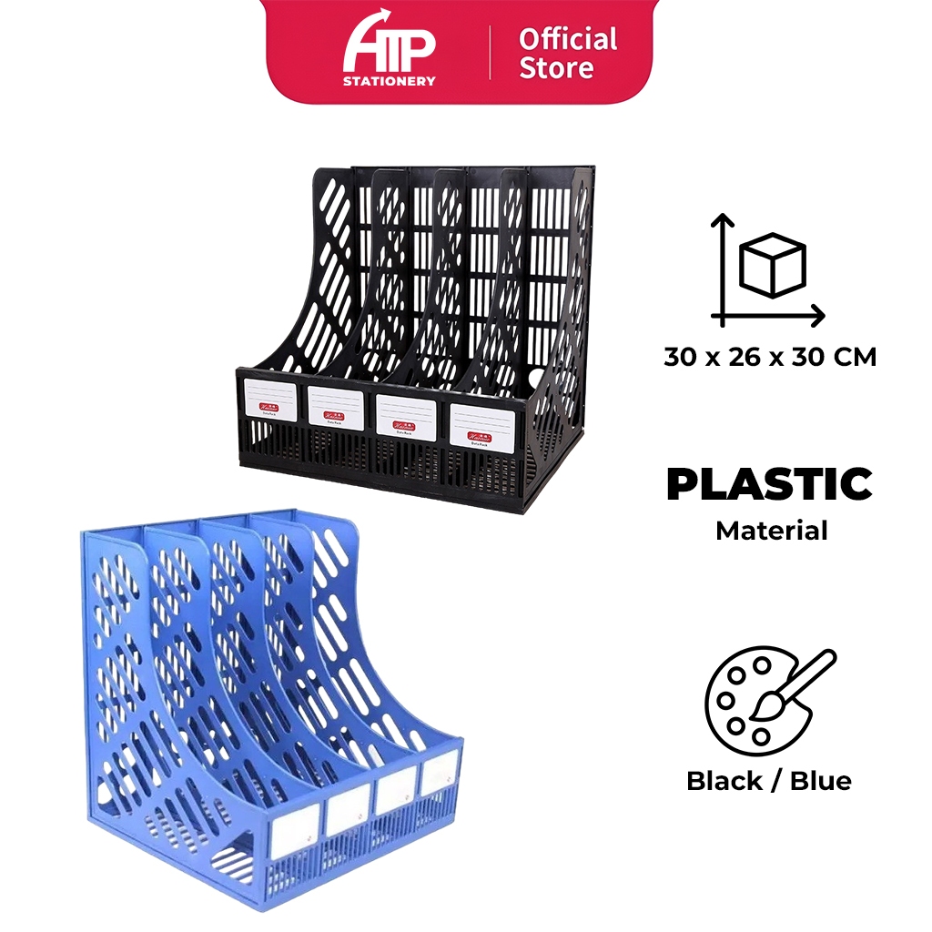 4 Sections File Storage Desk Organizer Book File Multifunctional School ...