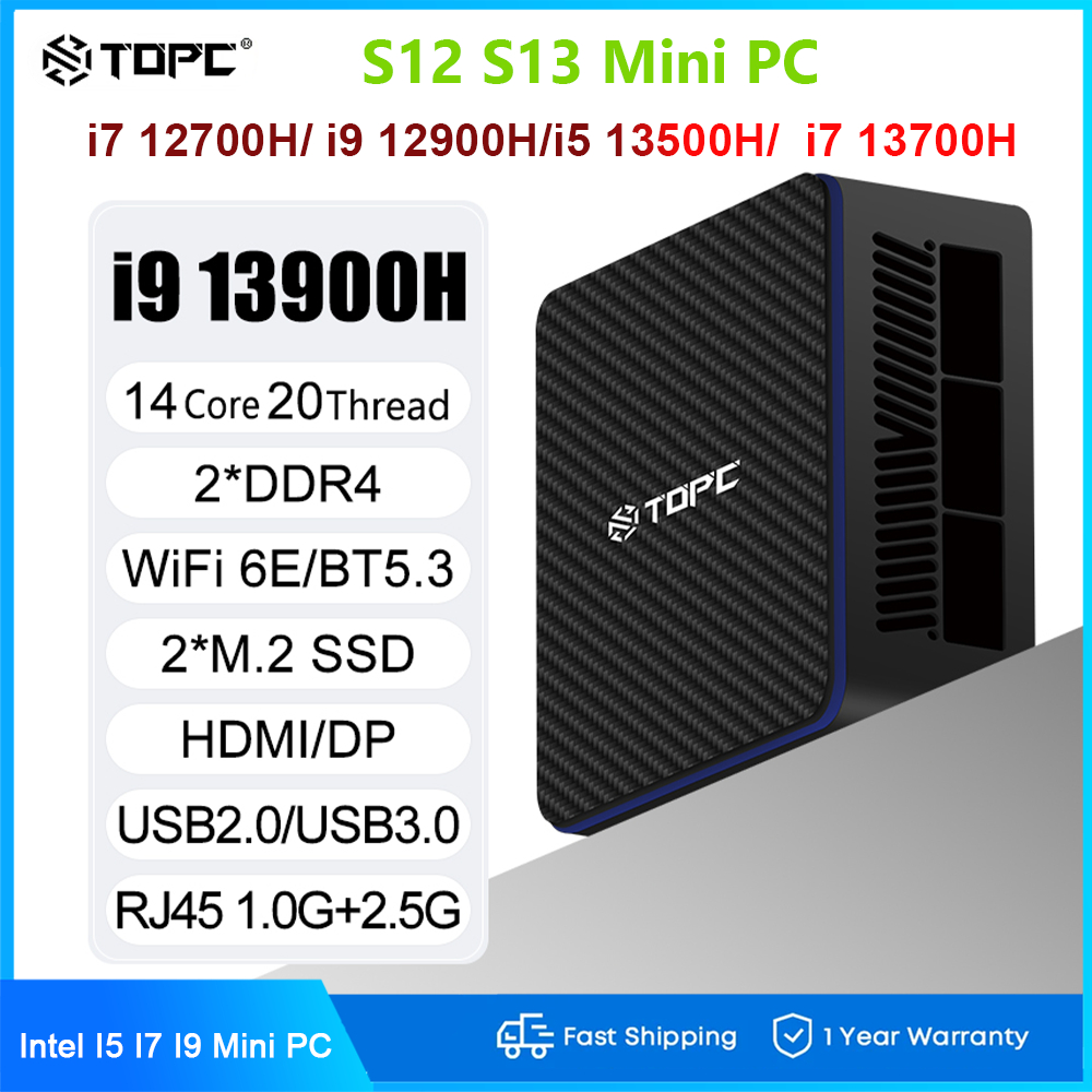 TOPC Mini PC Intel Core I9 13900H i5 13500H i7 13700H 32GB 512GB SSD ...