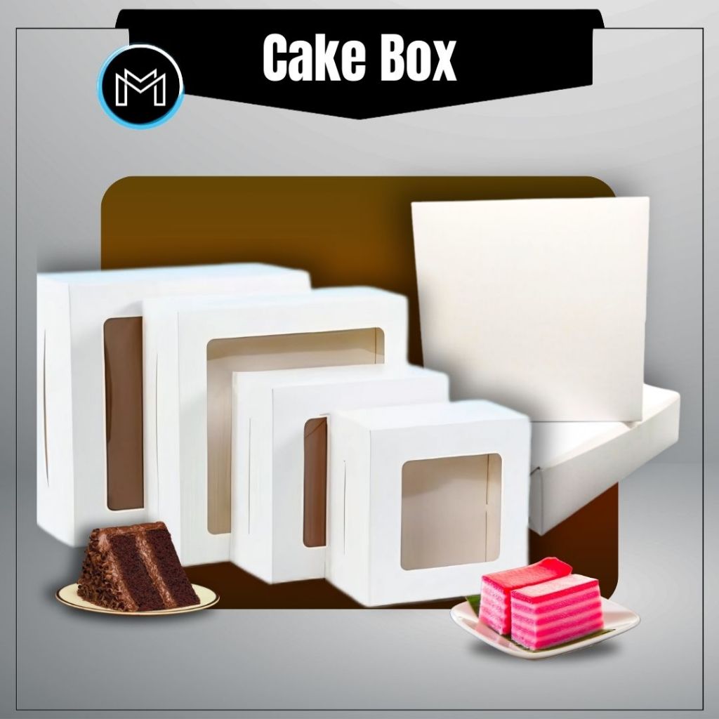 Art Card 450g Cake Box With Window Cake Box Without Window White Cake ...