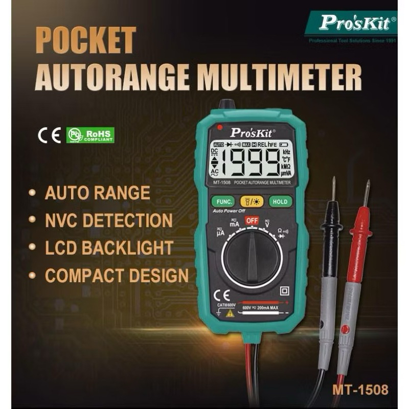 Pro'sKit MT-1508 Pocket Autorange Multimeter | Shopee Malaysia