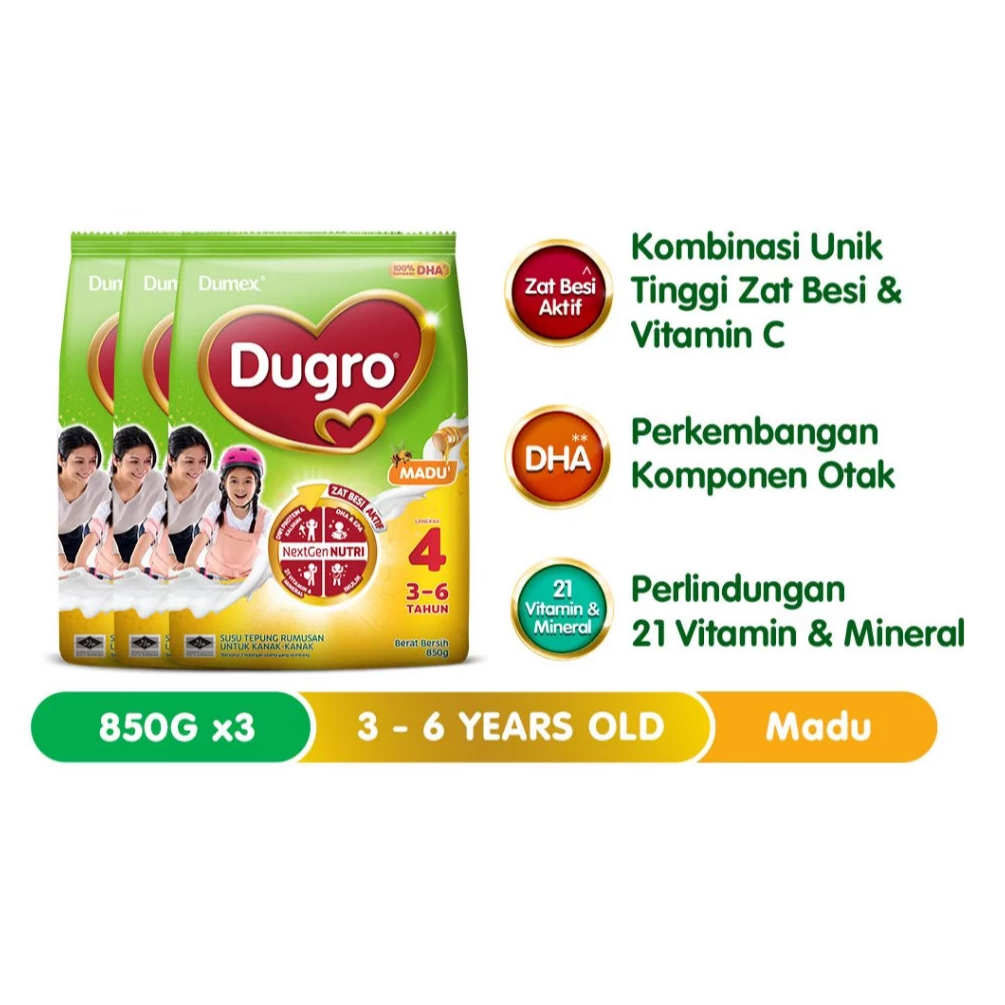 Dumex Dugro Step 4 (3 -6year old) - Honey (850g x 3) | Shopee Malaysia