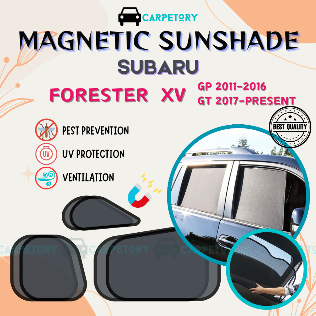 Subaru XV GT GP Forester SJ Magnetic Sunshade 4pc Window Shade Interior ...