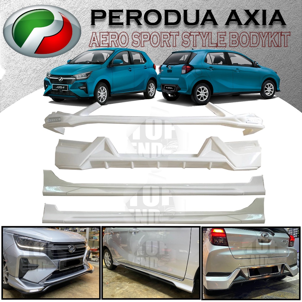 PERODUA AXIA 2023 AERO SPORT STYLE FULLSET BODYKIT FRONT SKIRT/SIDE ...