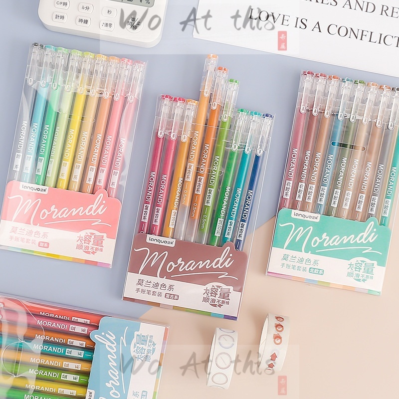 6/9PCS Morandi Gel Pens Set Multi Color Gel Ink Pens Vintage Marker ...