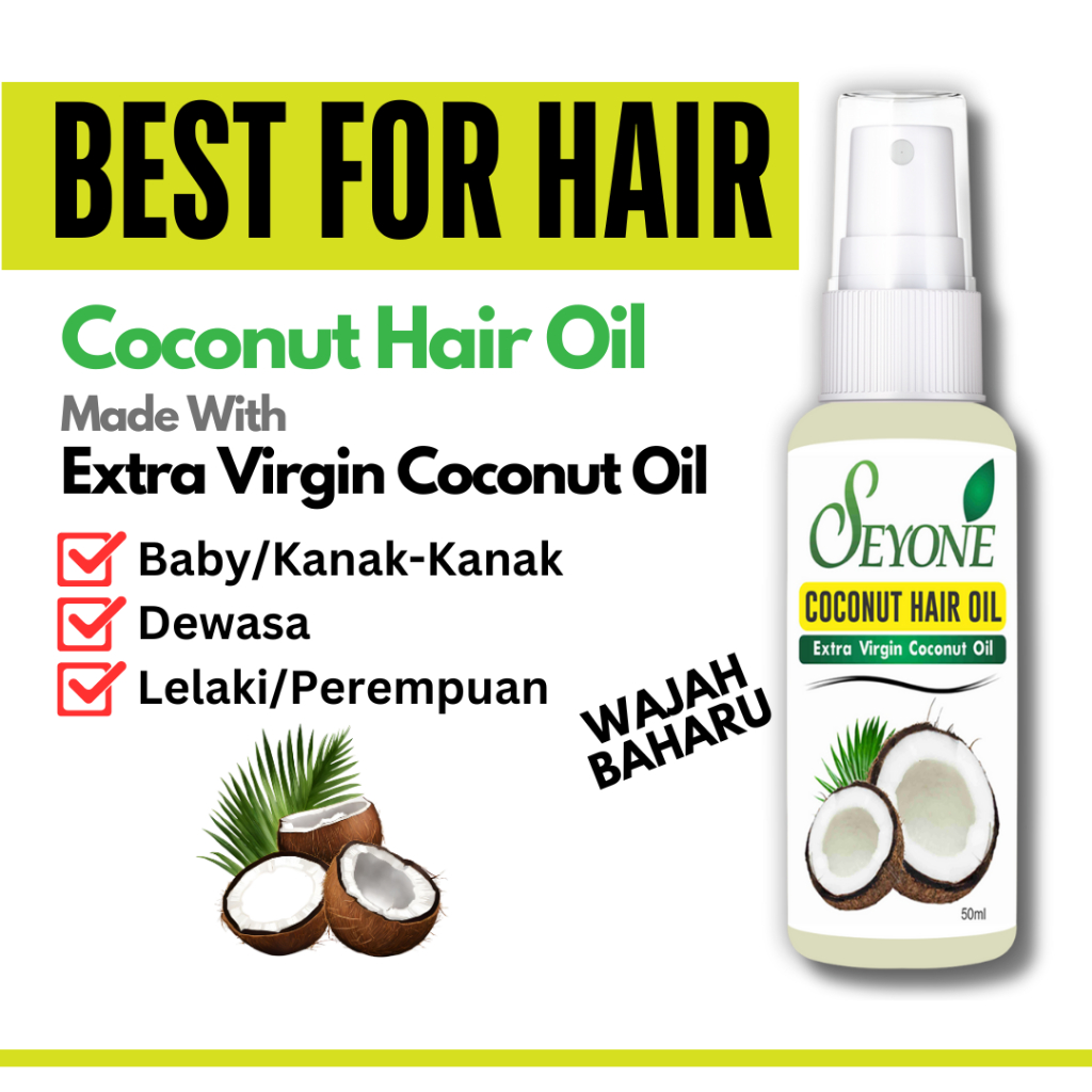 Coconut Hair Oil - Minyak Rambut Kelapa - Lebatkan Rambut - Lembutkan ...