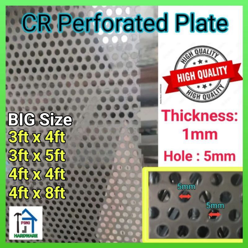 Metal Plate Perforated/ Papan Besi Lubang Hole 5mm/ Thickness 1.00mm ...