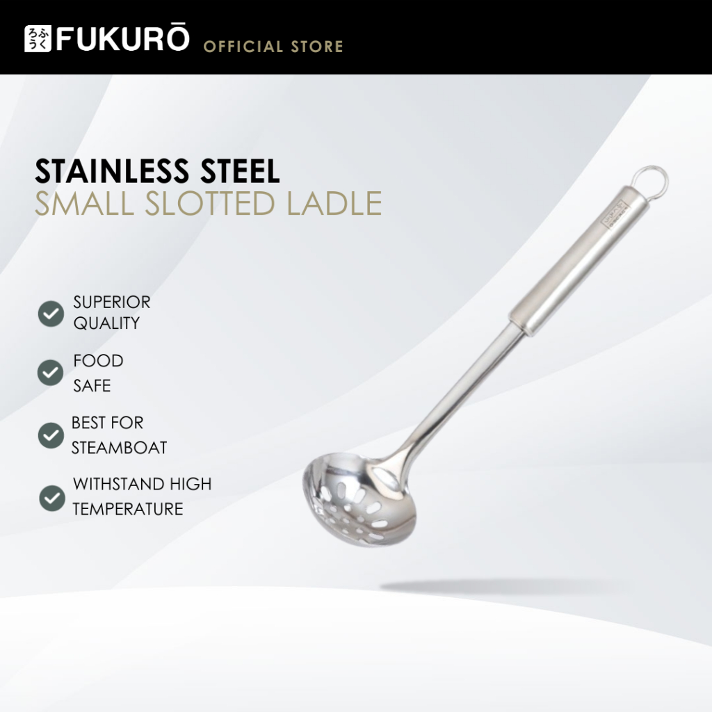 Fukuro High Heat Resistance Stainless Steel Small Slotted Ladle ...