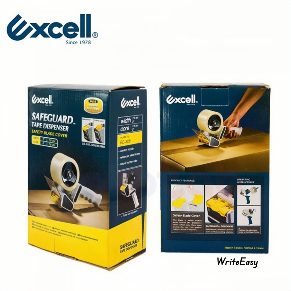 ORIGINAL Excell EC-233 (2" 48mm) & EC-326 (3" 72mm) Tape Dispenser with ...
