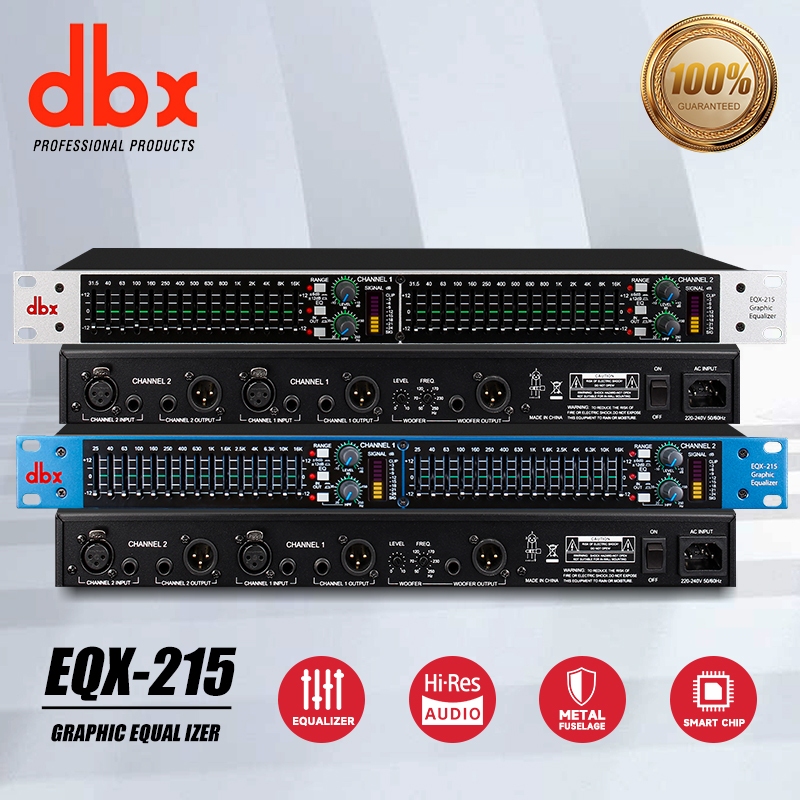 DBX EQX215 EQUALIZER Professional Balancer has two channels with a high filter that effectively ...