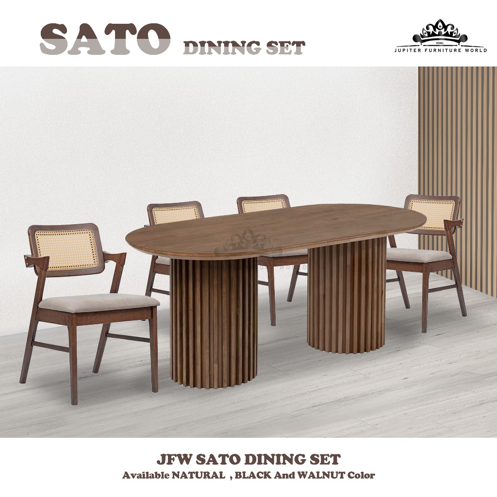 [JFW SATO DINING SET]- SOLID WOOD TABLE /MUJI DINING TABLE /MEJA MAKAN ...