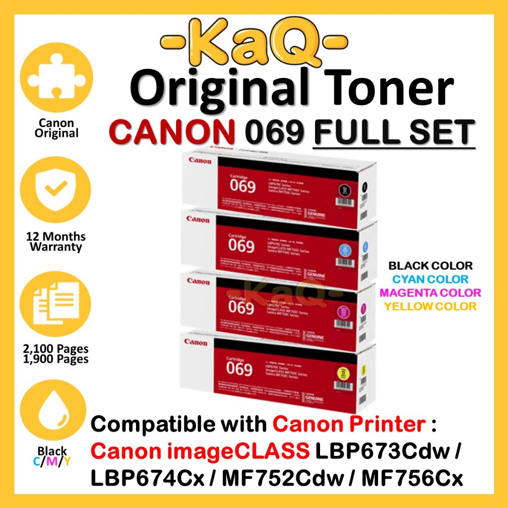 Full Set Color Original Canon 069 CRG 069 CART 069 Toner Cartridge for ...
