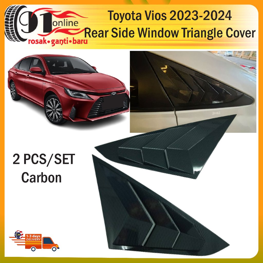 Toyota Vios 2023-2024 NGC102 Rear Side Louver Cover Mustang Cover Rear ...