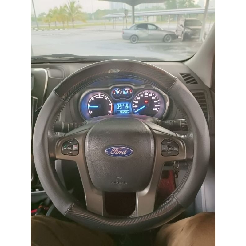 Ford Carbon fiber & leather Steering wheel Cover Ford Ranger Fiesta ...
