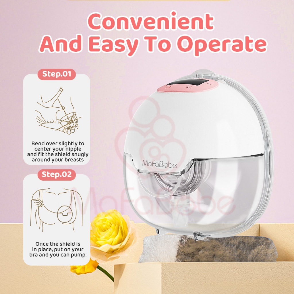 Mafababe W215 Hands-Free Breast Pump Large Screen Wearable Electric ...