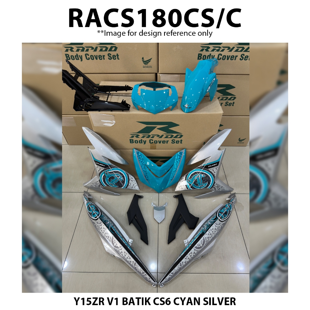 Yamaha Y15ZR Ysuku Y15 Cover Set V1 V2 Batik Purple Perple Cyan Silver ...