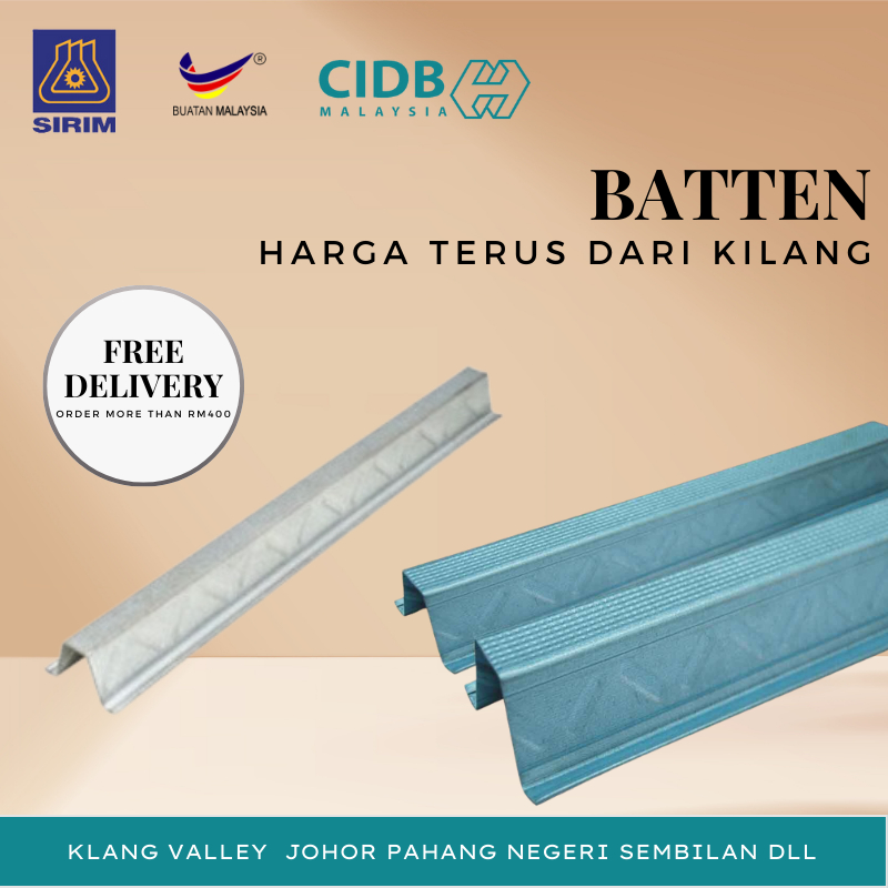6 meter batten 0.45mm Biru Batten bumbung zink atap awning grade A ...