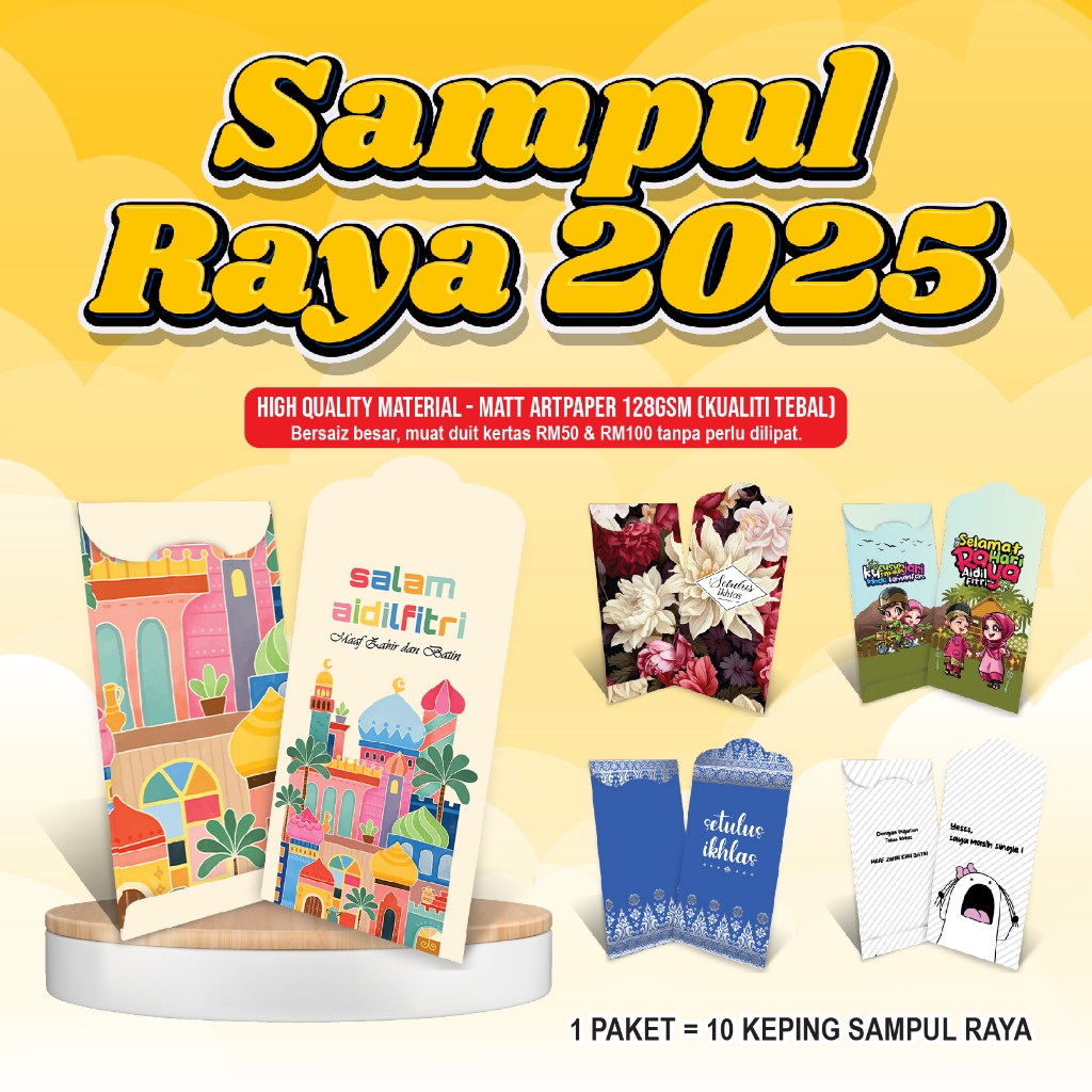 Sampul Duit Raya 2025 (10 KEPING) READY MADE Sampul Raya | 48 Design ...