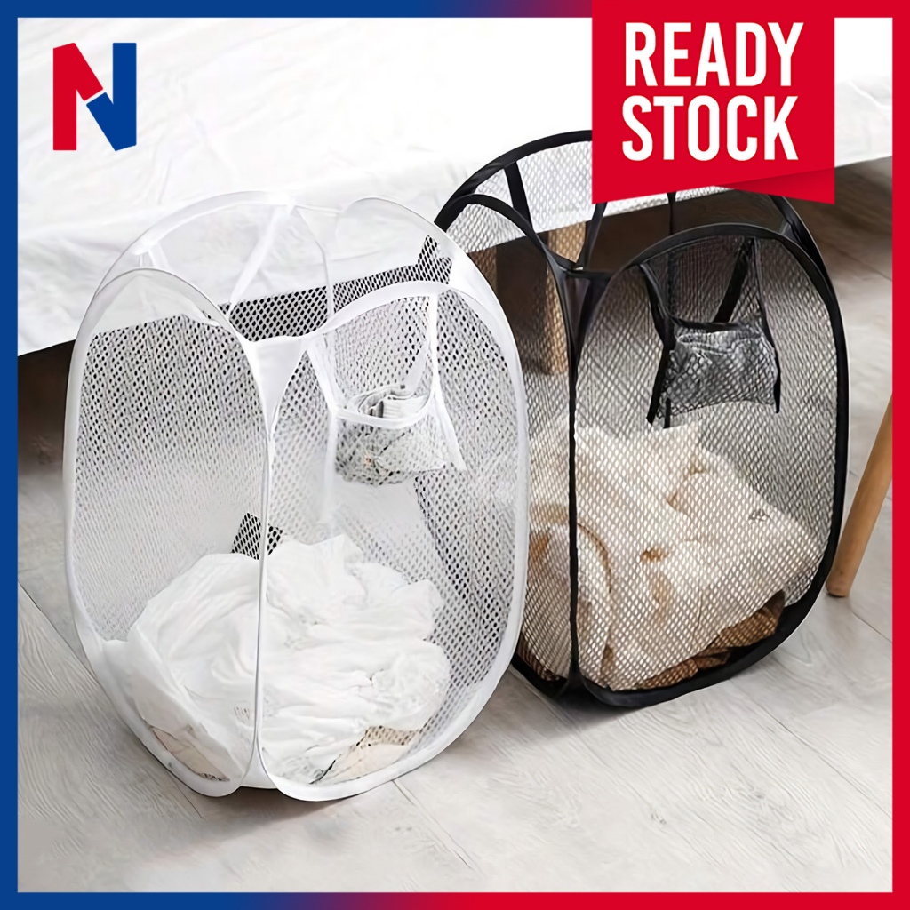 Foldable Mesh Laundry Basket | Bakul Dobi Baju Kotor – Ringan ...