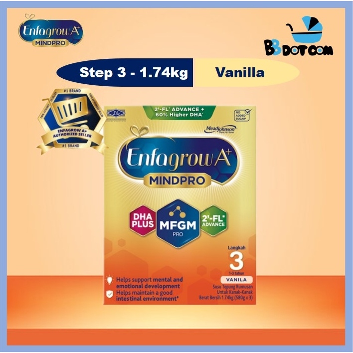 Enfagrow A+ Step 3 - Vanilla Susu Milk Formula Powder (1.74kg) | Shopee ...