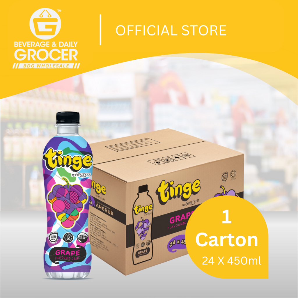 Spritzer Tinge Grape Flavoured Drink 24x450ml | Shopee Malaysia