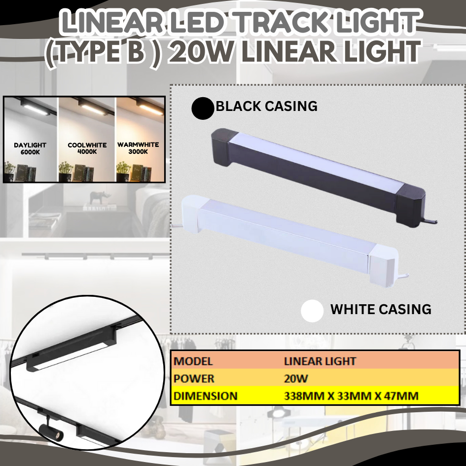 🔥NEW🔥 Linear Led Track Light 10W 20W 30W Spotlight LED 1 Meter Track ...