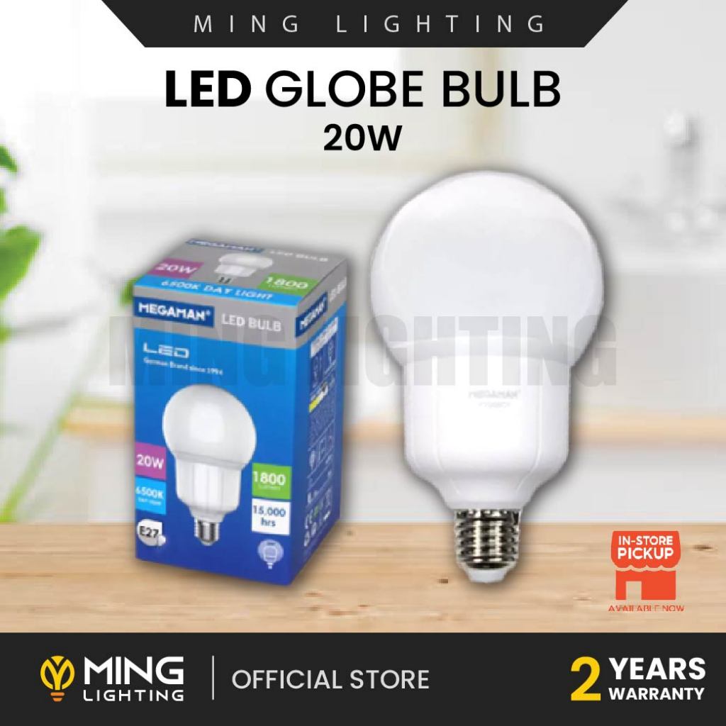 LED 20W Globe Bulb Megaman G95 E27 Screw Bulbs Mentol Ceiling Lights ...