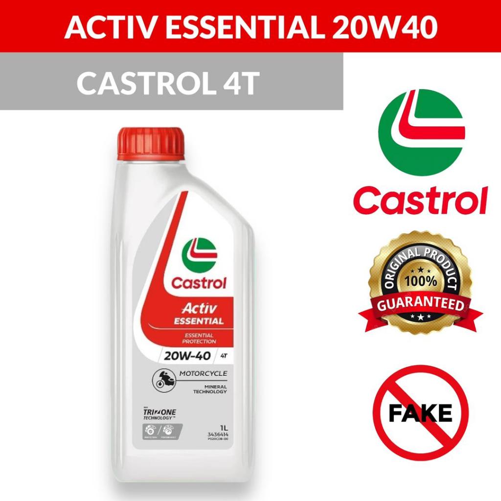ORIGINAL CASTROL 4T ACTIVE ESSENTIAL 4T 20W40 ENGINE OIL MOTORCYCLE ...