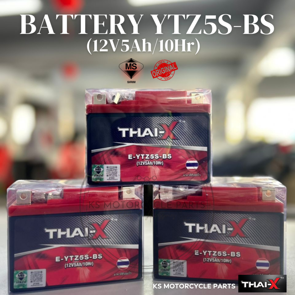 [New Stock] THAI-X BATTERY YTZ5S-BS（12V5Ah/10Hr ) SIRIM APPROVED ...