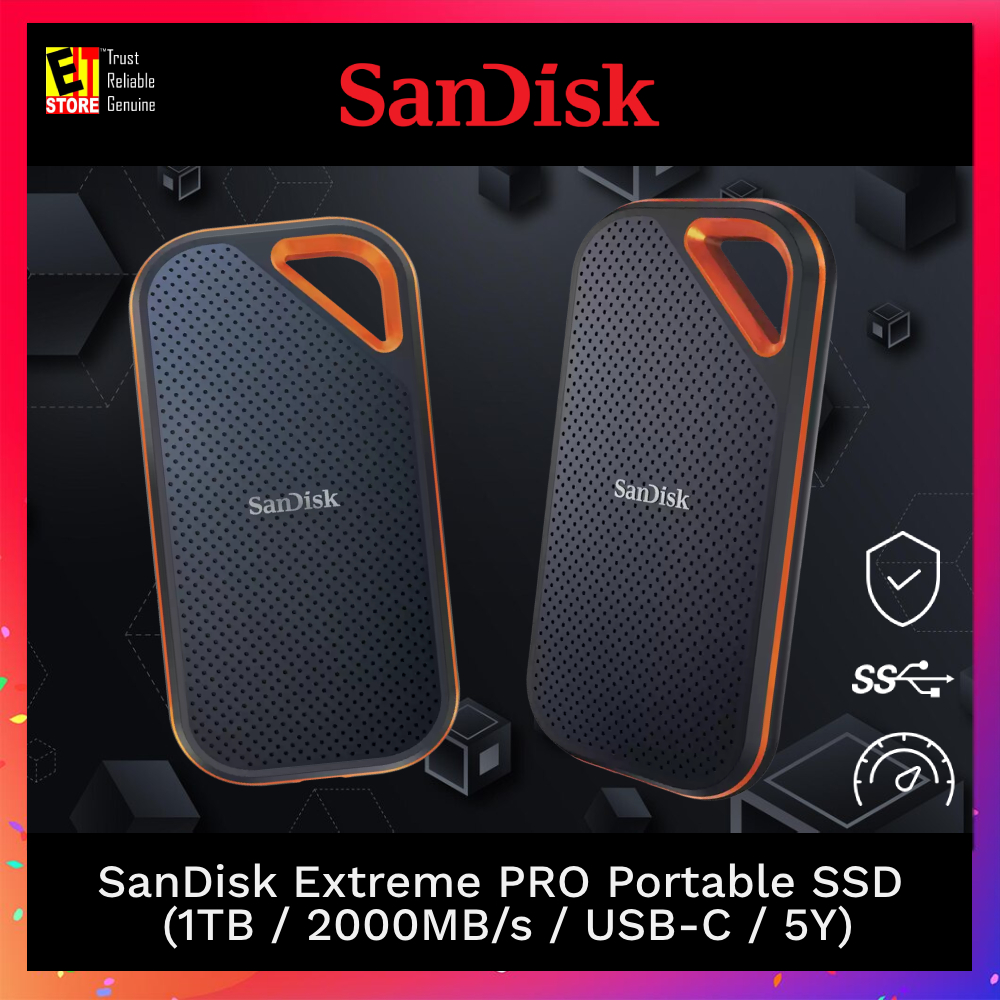 SanDisk Extreme PRO Portable SSD (1TB / 2000MB/s / USB-C / 5 Years Warranty) | Shopee Malaysia