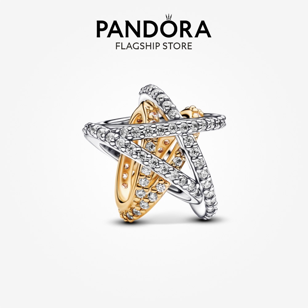 Pandora 14K Gold-Plated Sparkling Crossover Star Charm | Shopee Malaysia