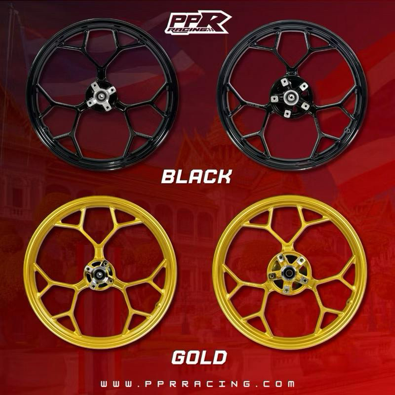 PPR RACING R63 SPORT RIM Y15ZR Y16ZR 1.6/1.6-17 BLACK GOLD CUTTING ...