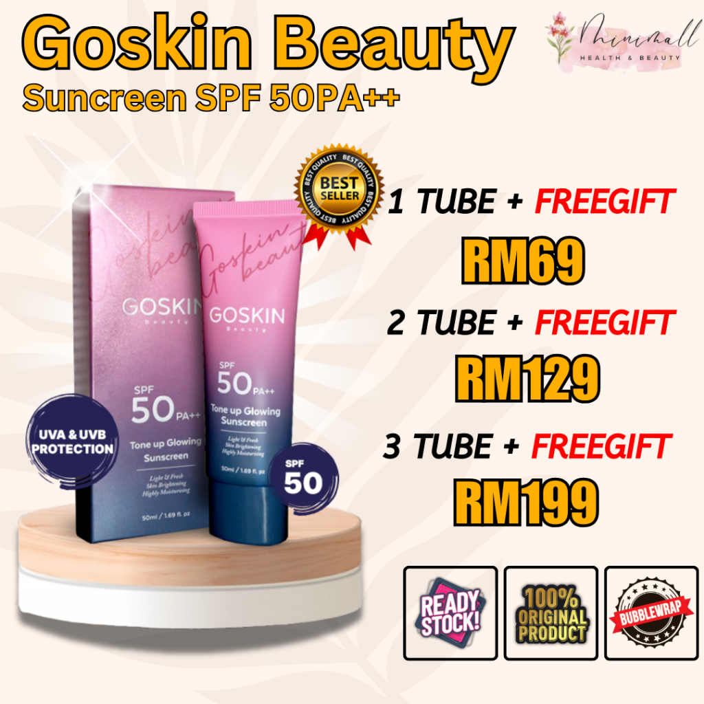 [100% ORIGINAL] GOSKIN TONE UP GLOWING SUNSCREEN SPF 50+ / TIDAK ...