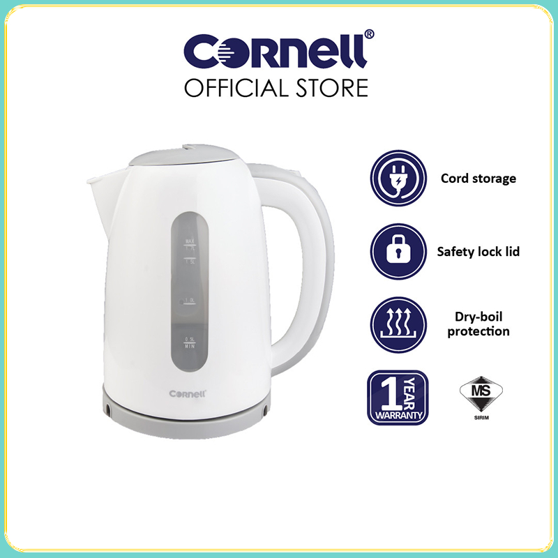 Cornell Kettle Electric 1.7L Cordless Plastic Jug Travel Kettle Boiling ...