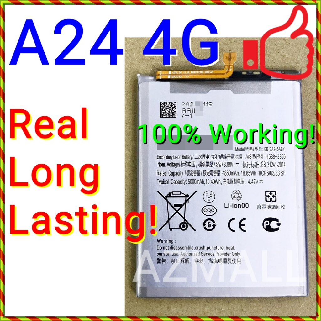 (25W Fast Charge) NEW ORI Long Lasting Stable Battery EB-BA245ABY for ...