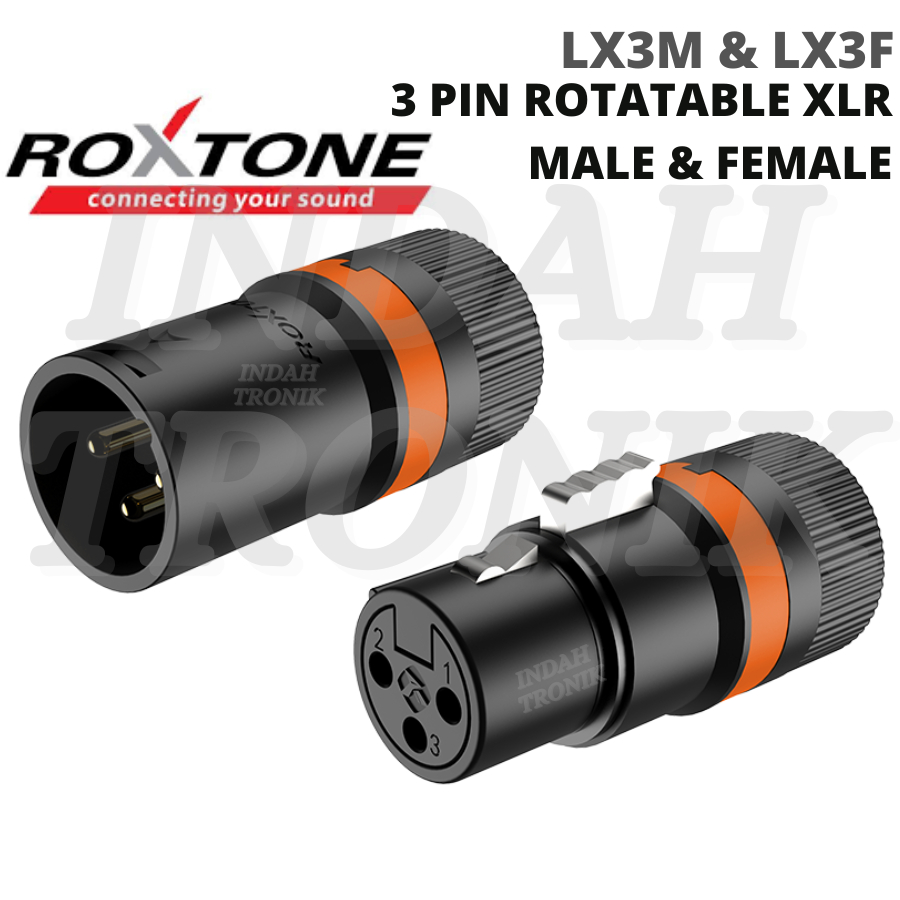 Roxtone XLR 3Pin Low Profile Rotatable XLR Male & Female L Shape Right Angle Cable Connector ...