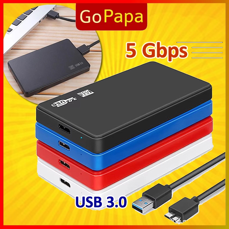 External SSD HDD Enclosure 2.5” USB 3.0 SATA Hard Disk Drive Case ...