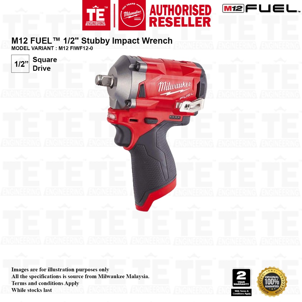 MILWAUKEE M12 Fuel 1/2" Stubby Impact Wrench ( M12 FIWF12 ) | Shopee ...