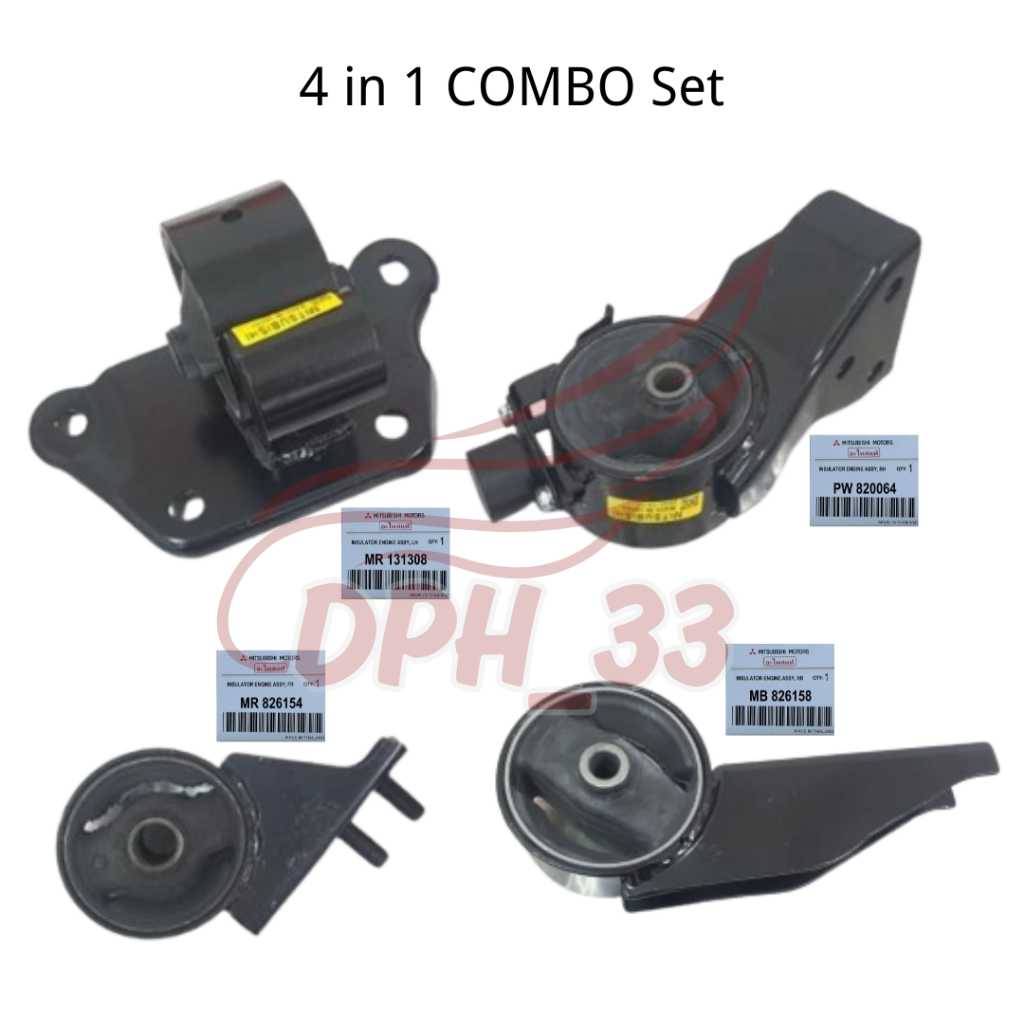 [4 IN 1 COMBO SET] Mitsubishi OEM Engine Mounting Kit - Proton Saga BLM ...