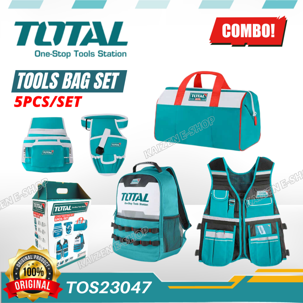 TOTAL TOS23047 5 Pcs Tools Bag Set ( TTVT1601 , THBP0201 , THT261625 , THT16P1011 , THT16P3011 ...