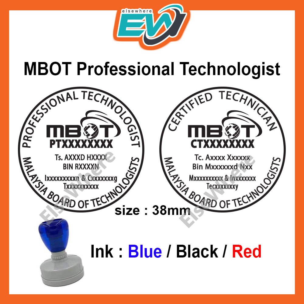 Cop Siap Ada Ink MBOT Malaysia Board of Technologists / Pre Ink MBOT ...