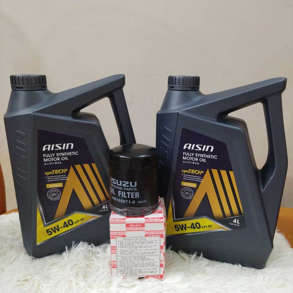 ISUZU D-MAX RT50 2.5 OIL FILTER + (2X 4LITER ) AISIN 5W40 API-SP FULLY ...