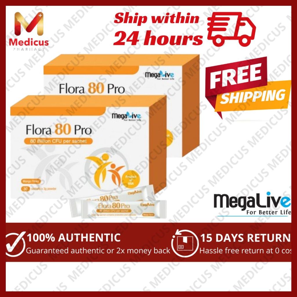 [FREE SHIPPING!!!] Megalive Flora 80 Pro 2x30's (Exp: 07/2026) | Shopee Malaysia