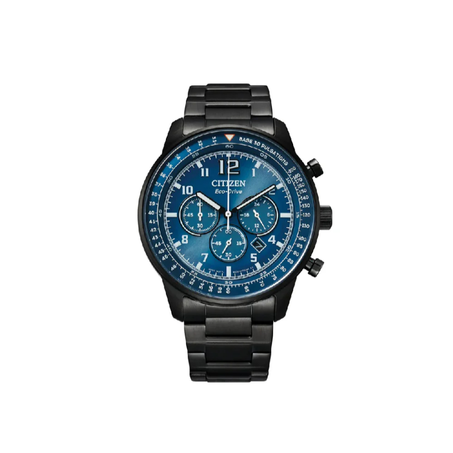Citizen CA4505-80L Eco-Drive Black Stainless Steel Bracelet Blue Dial ...