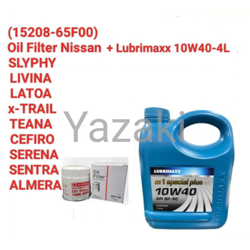 (Oil/F. Nissan 65F0A +Lubrimaxx 10W40-4L Semi Engine Oil) Slyphy Livina ...
