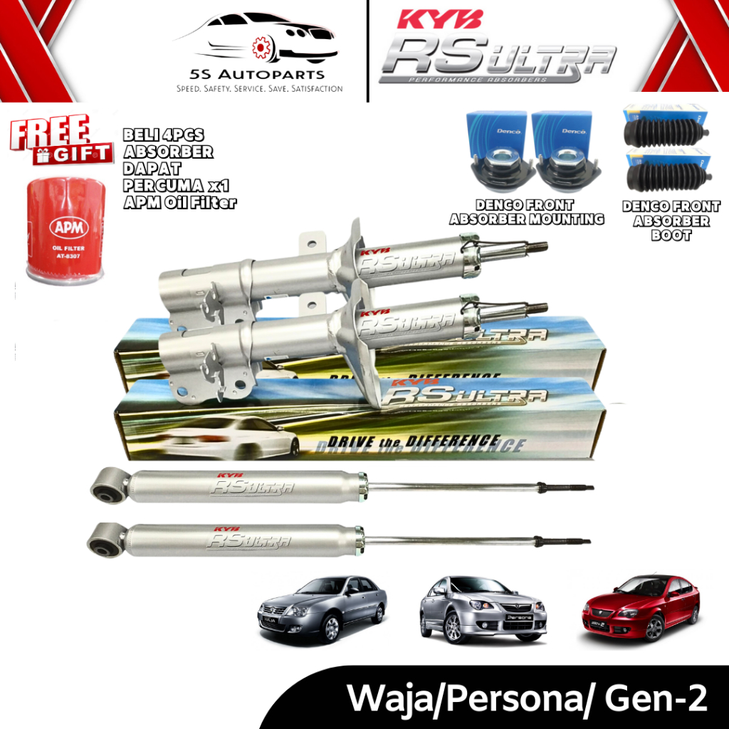 KYB RS ULTRA Proton Waja/Persona/Gen-2 Heavy Duty Absorber With DENCO ...
