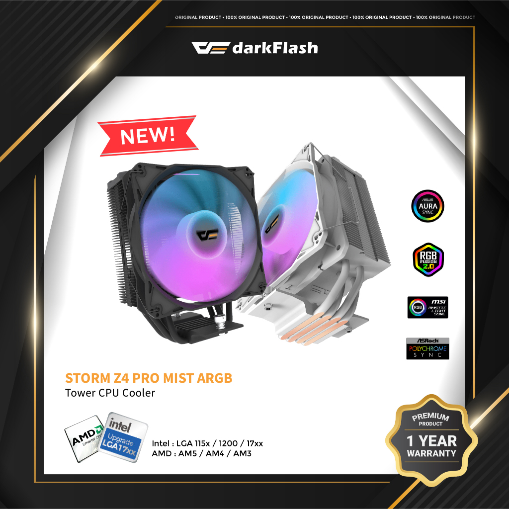 darkFlash Storm Z4 Pro Mist aRGB Tower CPU Cooler | Shopee Malaysia