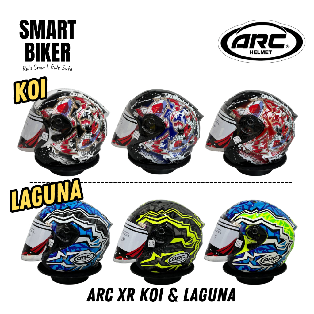 ARC XR Koi Laguna Series Helmet 100% Original Motorcycle SIRIM Approved ...