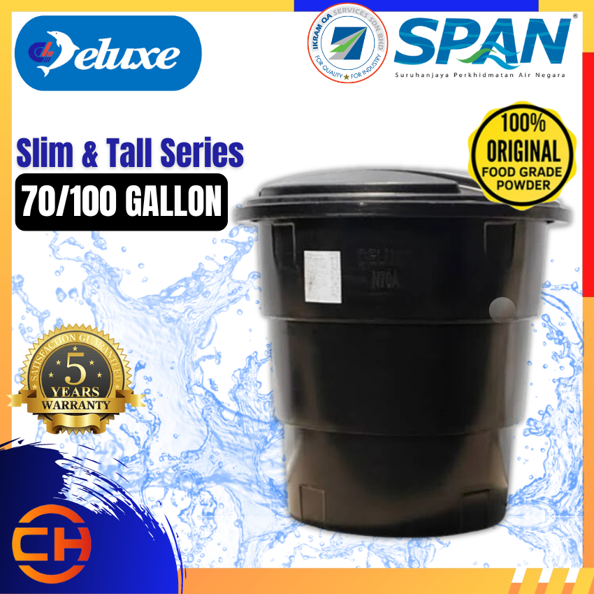 70/100 Gallon Deluxe Polyethylene Round (Slim & Tall) Type Water Tank ...