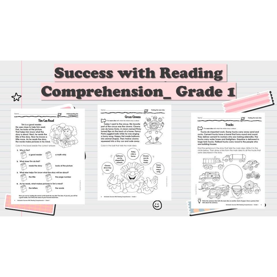 [PRE382] 48 pages Reading Comprehension_ Grade 1 Worksheet for Pre ...
